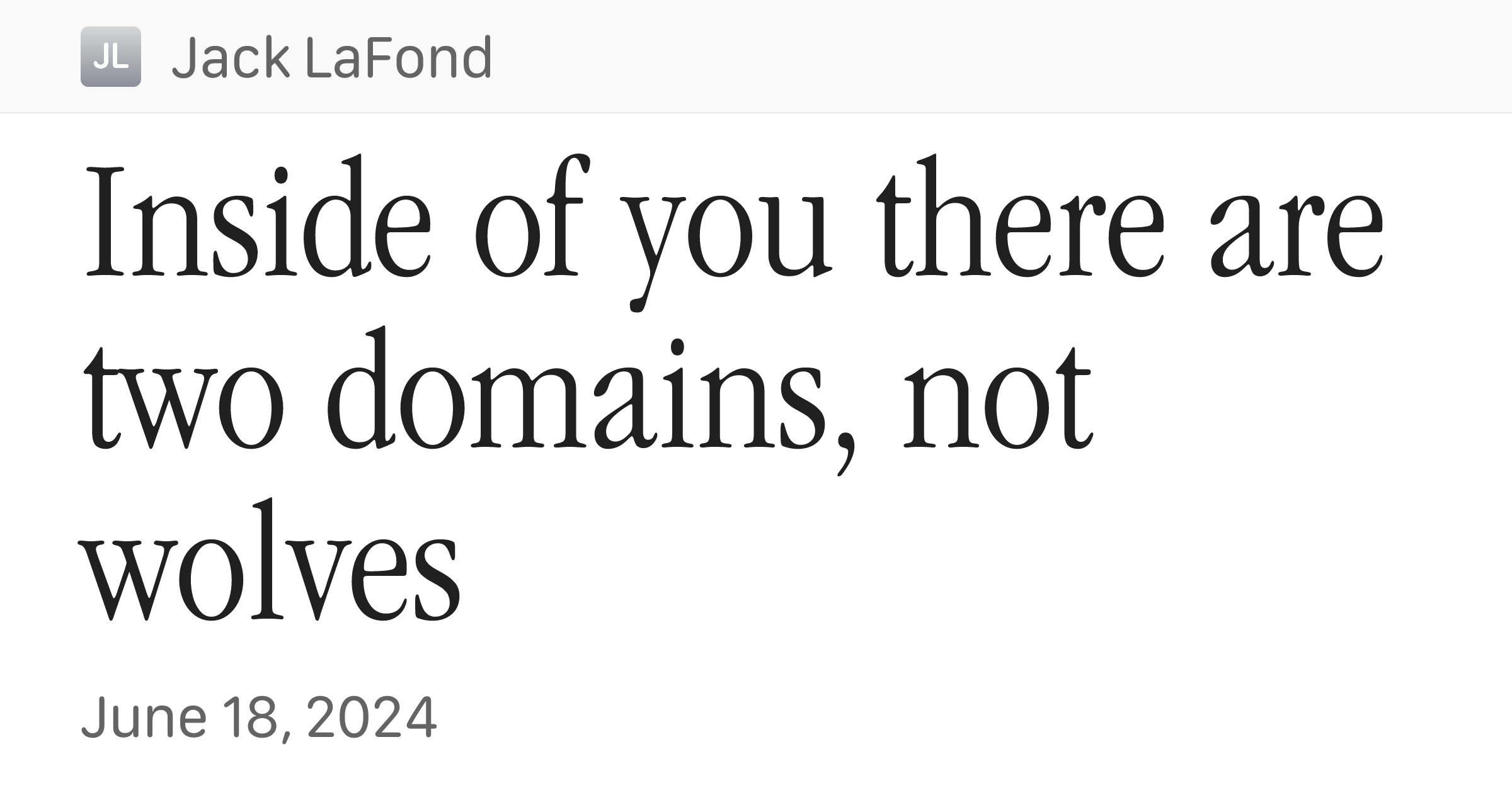 Inside of you there are two domains, not wolves | Jack's Blog